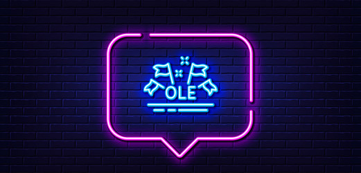 Ole chant line icon championship with flags sign Vector Image