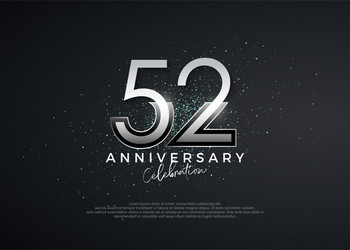 Modern number 52nd elegant anniversary Royalty Free Vector