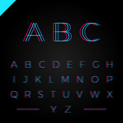 3d effect font or alphabet letter set Royalty Free Vector