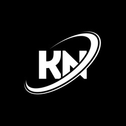 Kn logo k n design white letter knk Royalty Free Vector