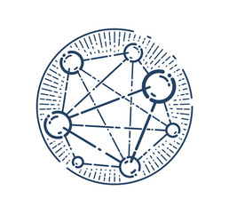 Molecule linear icon science chemistry Royalty Free Vector