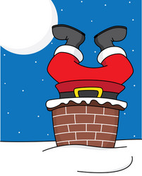 Santa Down Chimney Vector Images (over 110)