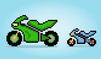 8 -bit pixel the man riding motorcycle Royalty Free Vector