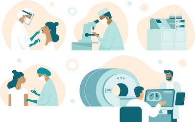 Coronavirus covid-19 diagnostics swab test Vector Image