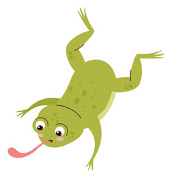 Frog eating fly isolated Royalty Free Vector Image