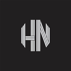 Hn logo monogram with circle and four taper shape Vector Image