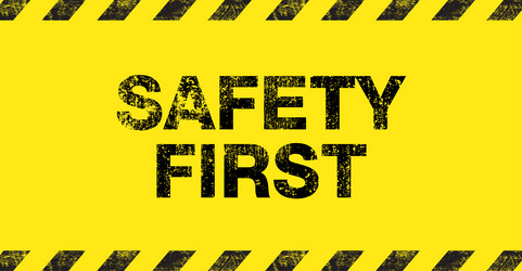 Safety first line drawing style design Royalty Free Vector