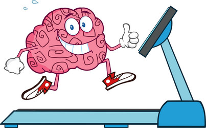 Cute brain reading cartoon Royalty Free Vector Image