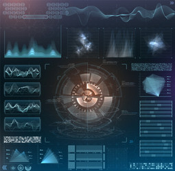 Futuristic interface hud design set infographic Vector Image