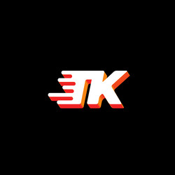 Letter tk fast speed technology modern logo design