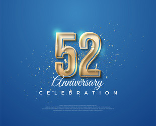 Elegant and luxurious 52nd anniversary design Vector Image