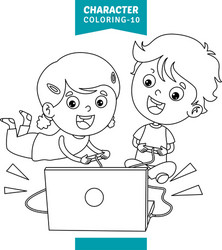 Character coloring page Royalty Free Vector Image