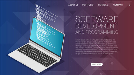Web development programming and code testing ui Vector Image