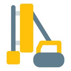 Boring machine to create bored cement pile Vector Image