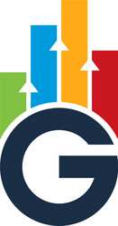 Letter g chart logo design Royalty Free Vector Image