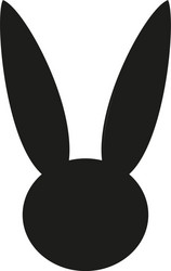 Black and white bunny back silhouette Royalty Free Vector