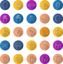 Human body parts color icons set Royalty Free Vector Image