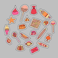Cartoon cute candy set Royalty Free Vector Image
