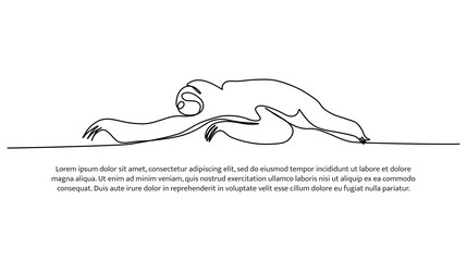Sloth line design simple animal silhouette Vector Image