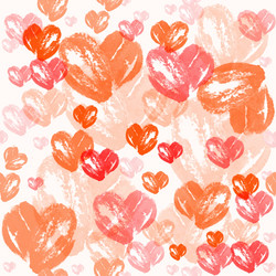 Watercolor heart valentines day background Vector Image