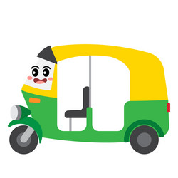 Auto rickshaw transportation cartoon character Vector Image