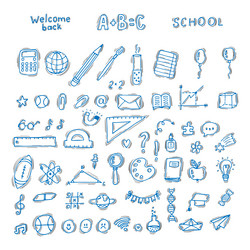 Back to school hand drawn doodle set Royalty Free Vector