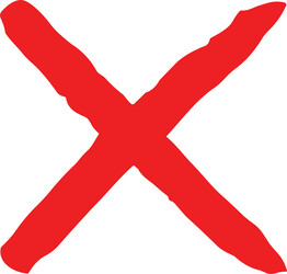 Red cross sign wrong mark x symbol Royalty Free Vector Image