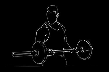 Simple sketch strong muscle man workout using Vector Image