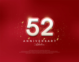 Simple and elegant numbers 52nd anniversary Vector Image