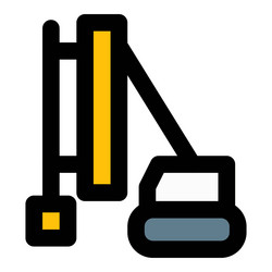 Boring machine to create bored cement pile Vector Image