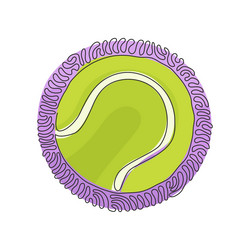 Continuous one line drawing tennis ball Royalty Free Vector