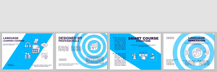 Language learning courses brochure template Vector Image