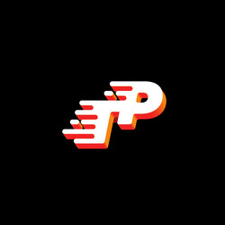 Letter tp fast speed technology modern logo design