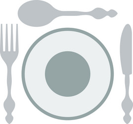 Icon of silverware and plate Royalty Free Vector Image