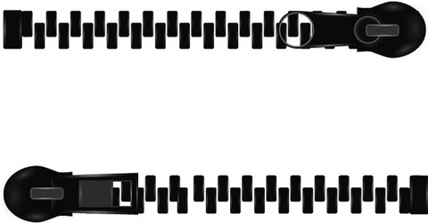 Beautiful closed and open zip detail Royalty Free Vector