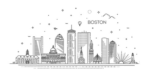 Boston Skyline Vector Images (over 380)