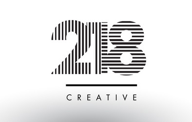 186 black and white lines number logo design Vector Image