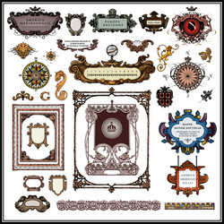 Antique map elements Royalty Free Vector Image