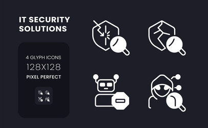 Data privacy solutions white solid desktop icons Vector Image