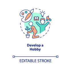 Develop hobby blue gradient concept icon Vector Image