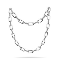 Silver chain frame round Royalty Free Vector Image
