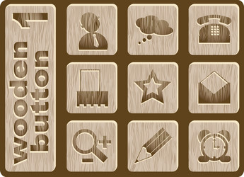 Wooden icons Royalty Free Vector Image - VectorStock