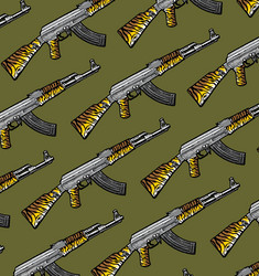 Ak weapon pattern with tiger stripes Royalty Free Vector