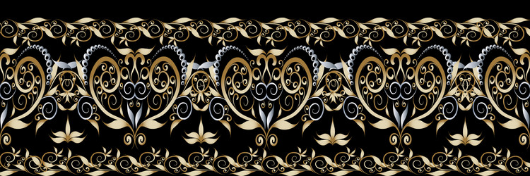 Floral seamless border design for paper Royalty Free Vector