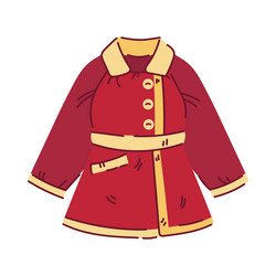 Kids grey coat with belt cartoon Royalty Free Vector Image