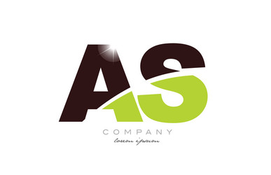 Letter s alphabet in green and brown color Vector Image