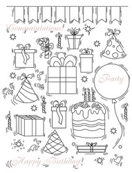 Happy Birthday Outline Vector Images (over 32,000)