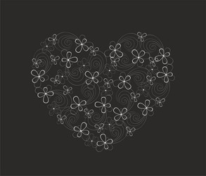 Flower heart template Royalty Free Vector Image