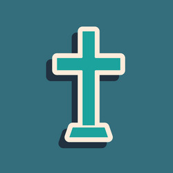 Green christian cross icon isolated on Royalty Free Vector