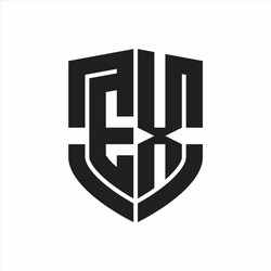 Logo Monogram with Emblem Shield Shape Design Ex Vector Images (96)